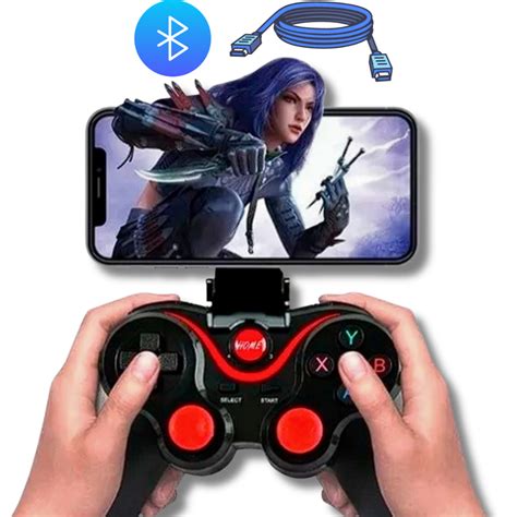 Controle Joystick Bluetooth Universal Para Celular Tablet Android Ipad C Cabo Usb E Suporte
