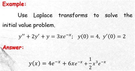 Use Laplace Transforms To Solve The Initial Value Problem Y 2y