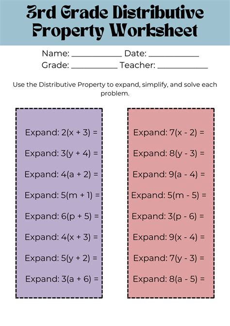 30 Distributive Property Worksheet Samples To Download