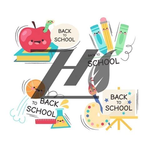 دانلود وکتور مجموعه استیکر شروع مدرسه دانلود رایگان فایل لایه باز