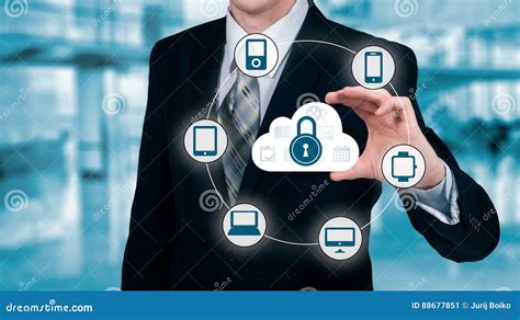 Protect Cloud Information Data Concept Security And Safety Of Cloud Data Stock Image Image