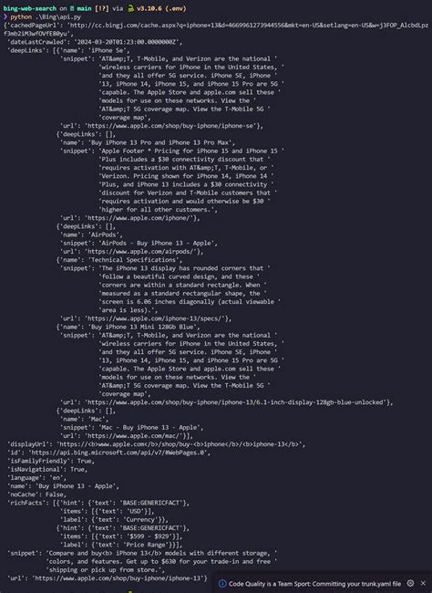 python how do i pass bing web search api data from django to display