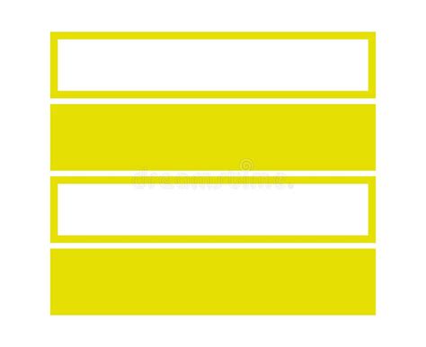 Rectangle Geometric Shape And Outline Collection Yellow Stock Vector