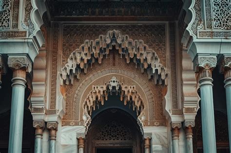mosque building with intricate architecture premium ai generated image