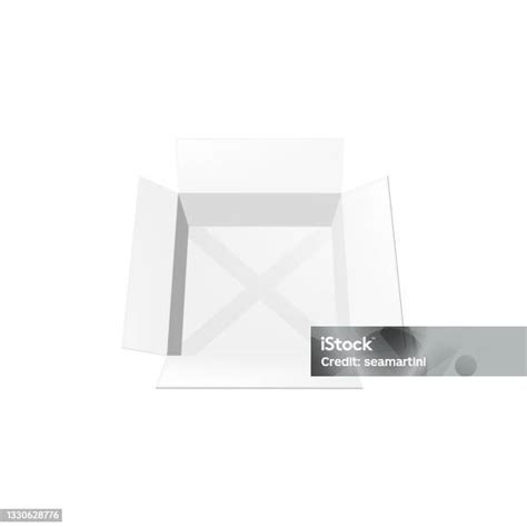 플랩 뚜껑 3d 모형 상단 보기와 현실적인 상자 구두 상자에 대한 스톡 벡터 아트 및 기타 이미지 구두 상자 비어 있음 3차원 형태 Istock
