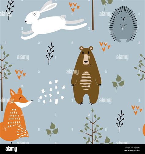 Forest Seamless Pattern Stock Vector Image And Art Alamy