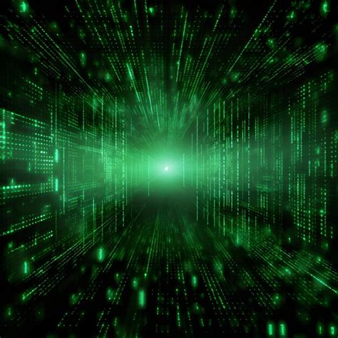 Premium AI Image Green Digital Binary Data On Computer Screen Background Matrix Style