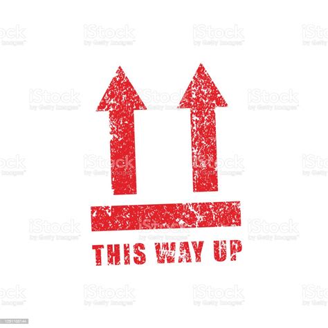 이렇게 하면 패키지 스티커 아이콘 기호를 위로 올 수 있습니다 위쪽 패키징 로고 기호 벡터 일러스트 이미지입니다 흰색 배경에 격리 경계 표지에 대한 스톡 벡터 아트 및 기타