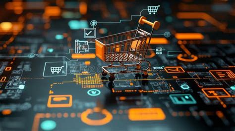 Exploring The Intersection Of E Commerce And Technology With A Dynamic 3d Illustration Of A