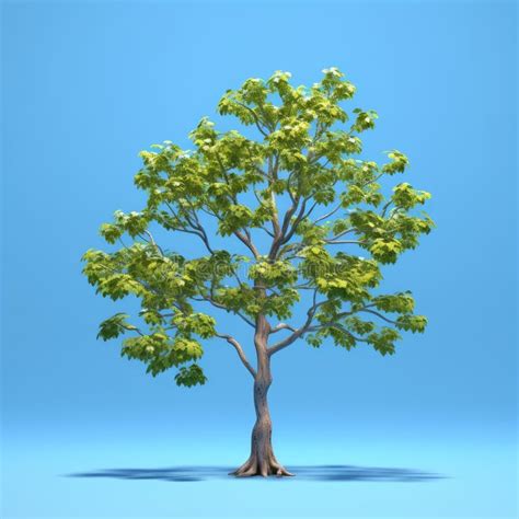 3d Model Of Tree On Blue Background Stock Illustration Illustration Of Water Season 297451647