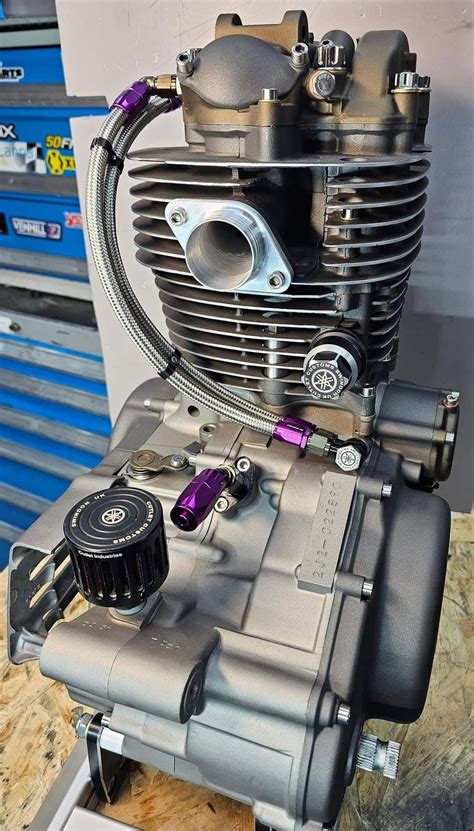 motorcycle engine on display