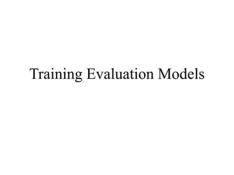Training Evaluation Pptx