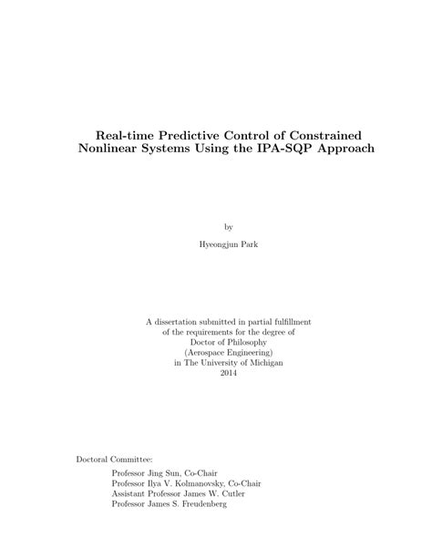 Pdf Real Time Predictive Control Of Constrained Nonlinear Systems