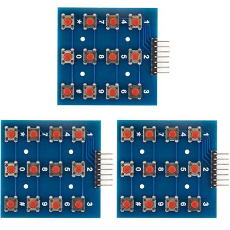 Getuscart Naughtystarts 3x4 Push Buttons Matrix Keyboard 7 Pin 12 Keypad Switch Board For