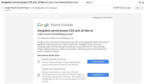 What To Do When You Get The Googlebot Cannot Access Your JavaScript And CSS Files Warning