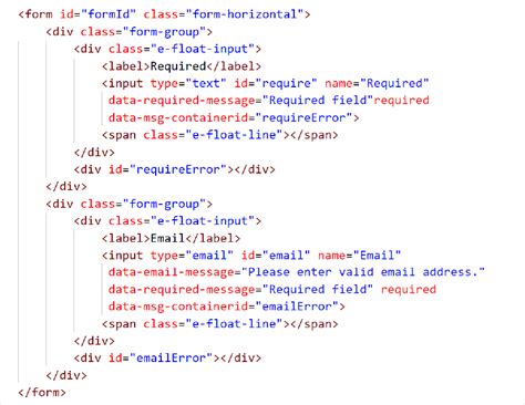 Html Form With Javascript Validation Example Examples Of Javascript