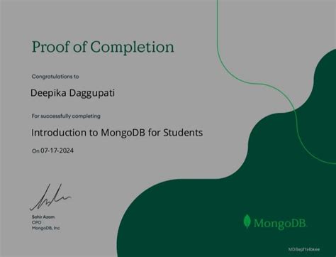 Daggupati Deepika On Linkedin Mongodb