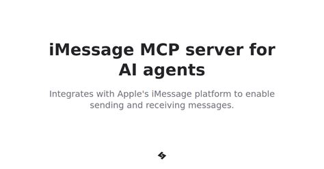 Imessage Mcp Server For Ai Agents