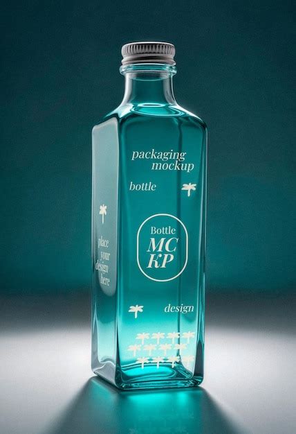 Glass Bottle Packaging Mockup Premium Ai Generated Psd