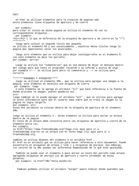 Curso De Html Explicado Por Mi Pdf Hipervínculo Ciencias De La Computación