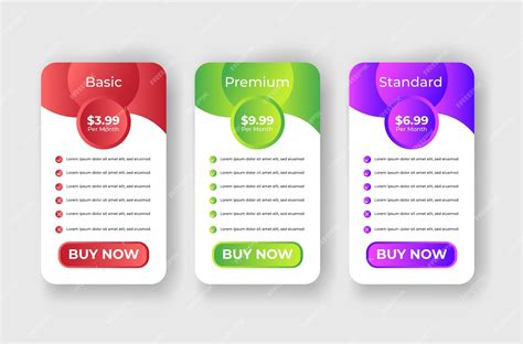 Premium Vector Professional Creative Subscription Pricing Table Template Design