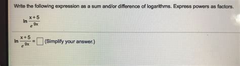 solved write the following expression as a sum and or