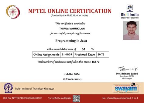 Thiru Siva Mukilan On Linkedin Nptel Javaprogramming Continuouslearning