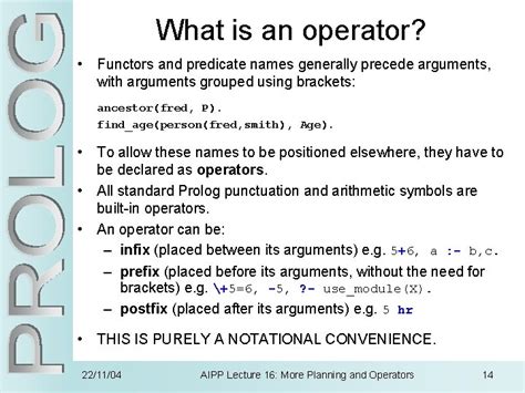 More Planning And Prolog Operators Artificial Intelligence Programming