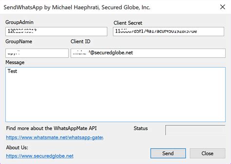 Sending WhatsApp Messages From A Win C Program