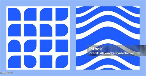 아방가르드 프리미티브 패턴 세트 순진한 추상적 인 모양과 트렌디 한 Brutal 스타일의 파도 1960 1969 년에 대한 스톡