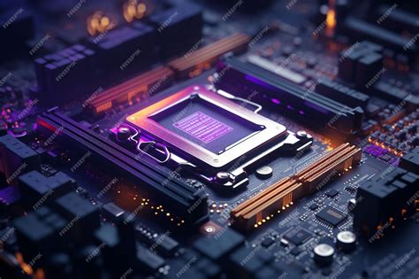 Premium Photo A Microchip On A Circuit Board Closeup Of A Microprocessor On A Computer