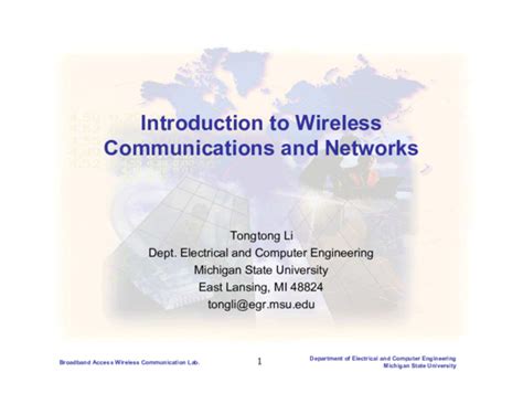 pdf introduction to wireless communications and networks