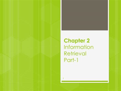 Ppt Chapter 2 Information Retrieval Part 1 Powerpoint Presentation Free Download Id2026939