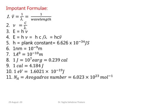 Lect Photochemistry Introduction Emr Parameters Of Emr PPTX