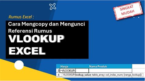 Cara Mengcopy Dan Mengunci Referensi Rumus Vlookup Di Excel Kursus