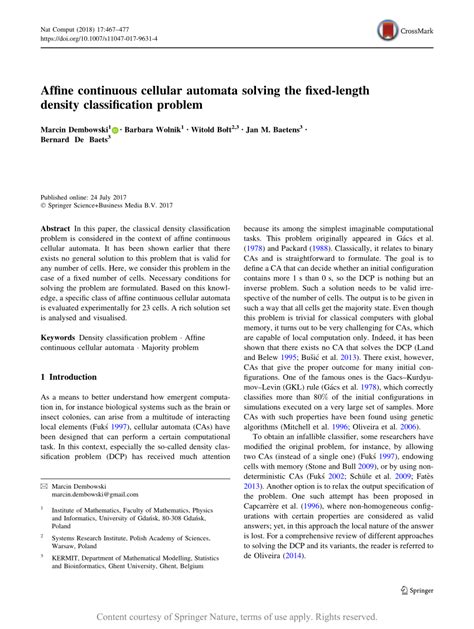 Affine Continuous Cellular Automata Solving The Fixed Length Density Classification Problem