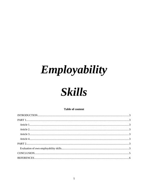 Employability Skills