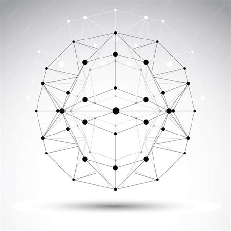 Premium Vector Abstract Geometric 3d Wireframe Object Vector Illustration Clear Eps 8