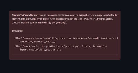 Matplotlib Module Not Found Deployment Streamlit