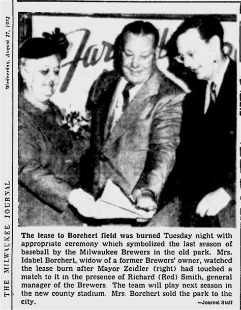 Borchert Field To Mrs Otto Borchert On Her Presentation Of Deed 1952