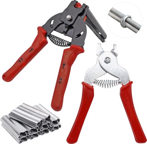Breuaily Hog Ring Pliers Set 2pcs Rapid Fence Plier And 600pcs M Clips