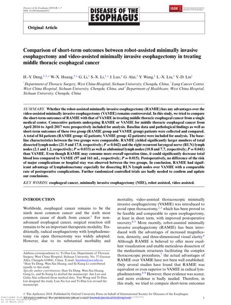 Pdf Comparison Of Short Term Outcomes Between Robot Assisted