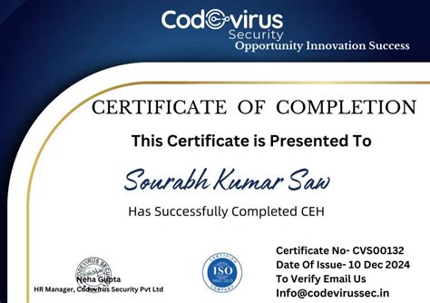 Sourabh Kumar On Linkedin Codevirussecurity Cybersecurity Ethicalhacking Chfi