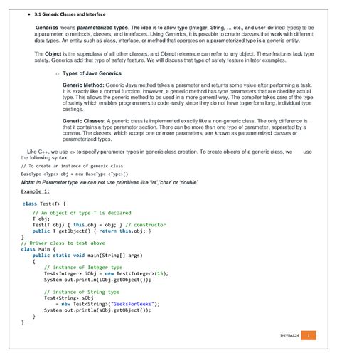 Java Notes Summary 3 Generic Classes And Interface Generics Means