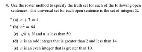 Answered 4 Use The Roster Method To Specify The Bartleby