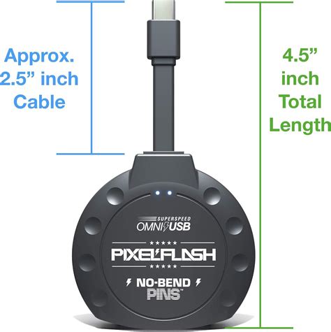 PixelFlash Compact Flash Card Reader USB C 2 Cabled CF Memory Card Reader Rugged Flat Cable