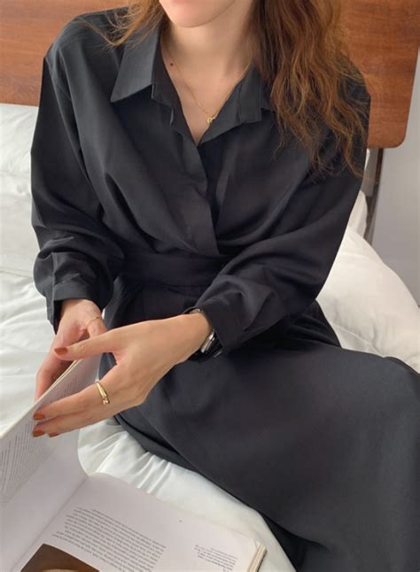 정장원피스 롱원피스 뒷밴딩 셔츠 F006436랩스타일