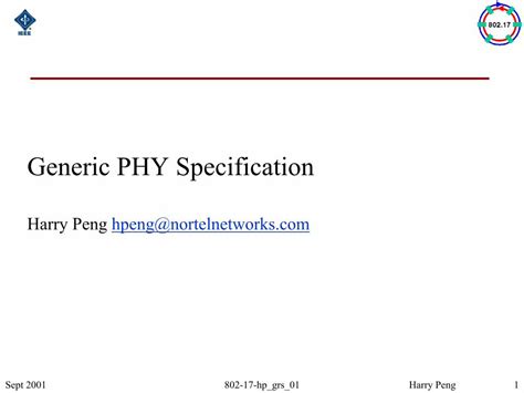 PDF Generic PHY Specification IEEE Generic PHY Specification XGXS XGMII Extended