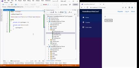 Why Does The Onclick Event Not Work In My Razor Pages Hosted Blazor