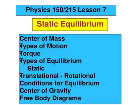 PPT Static Equilibrium PowerPoint Presentation Free Download ID